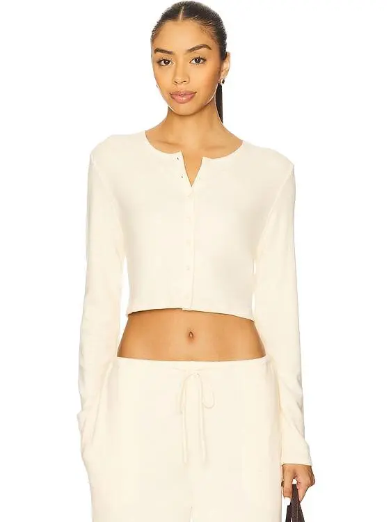 LESET Slim Fit Crop Tee - Vanilla