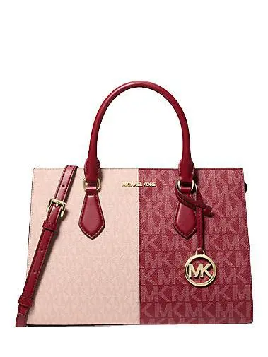 Michael Kors Sheila Medium Two-tone Logo Satchel - Red