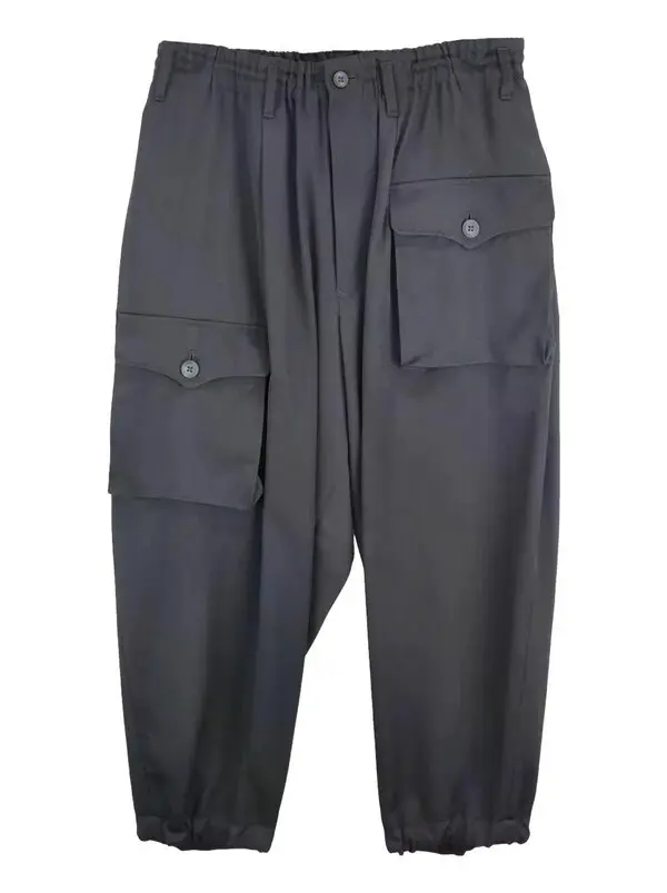 Yohji Yamamoto Elastic-cuffed Cargo Pants - Grey