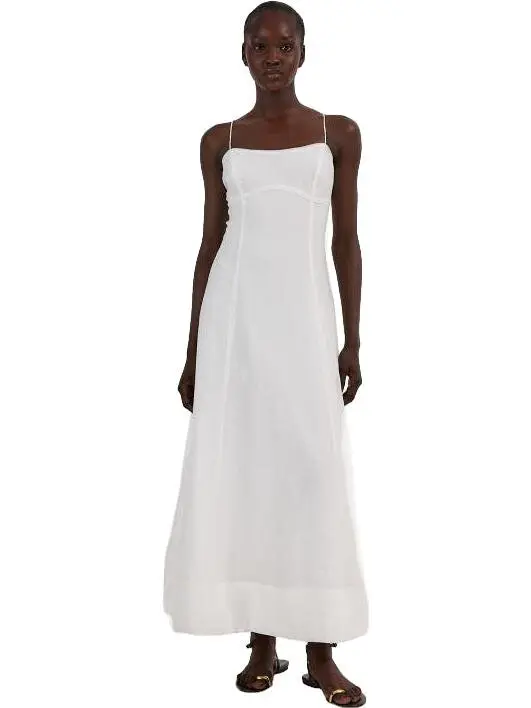 Karen Millen Strappy Woven Midi Dress - Ivory