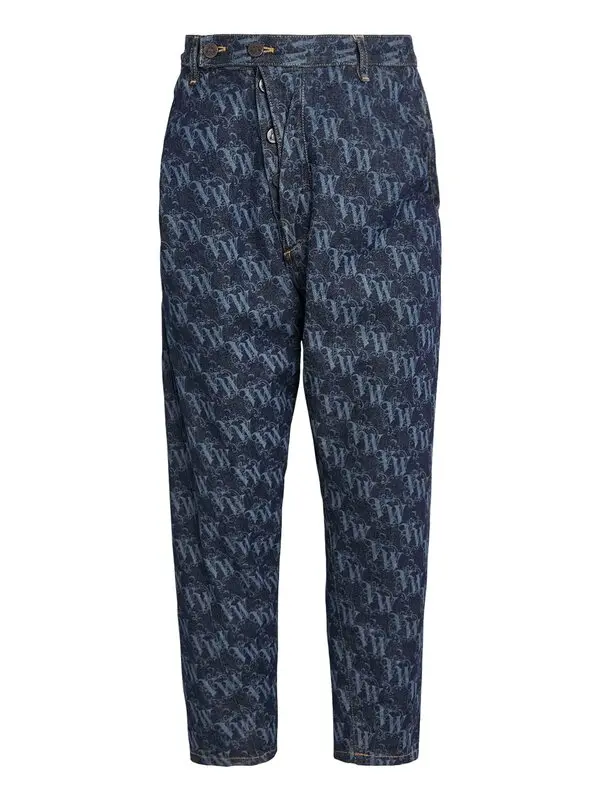 VIVIENNE WESTWOOD Organic Denim Drunken Logo Jeans - Blue