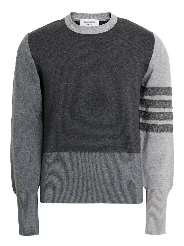 Thom Browne Striped Wool Sweater - Dark Gray