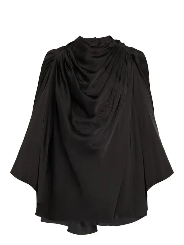 Rick Owens Long-sleeve Draped Cape Tunic - Black