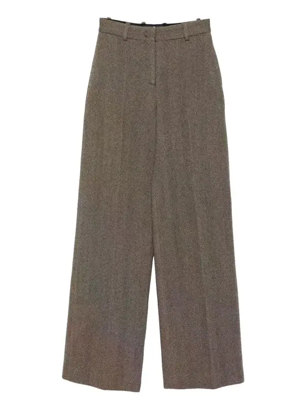 Ermanno Scervino Herringbone Wide-leg Trousers - Brown