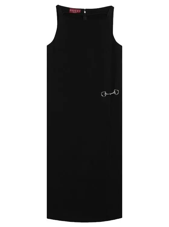 Gucci Sablé Dress With Horsebit - Black