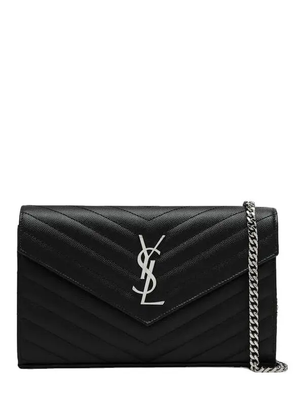 Saint Laurent Clutch With Chain Cassandre - Black