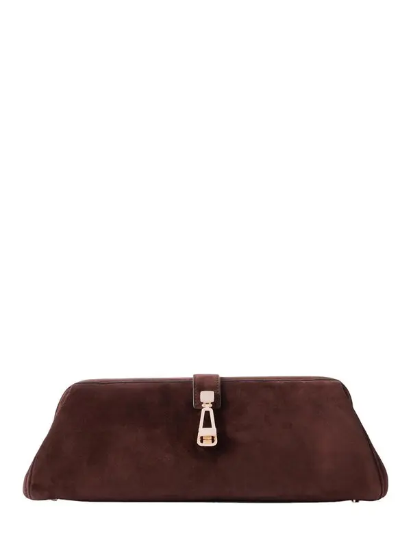 Gabriela Hearst Paola Suede Clutch - Brown