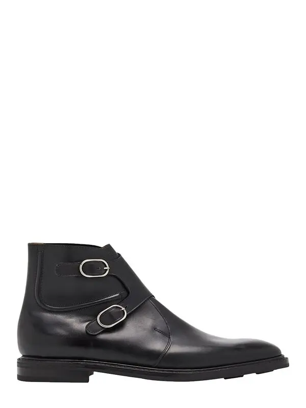 John Lobb Alliance Pd Leather Double Monk-strap Boots - Black