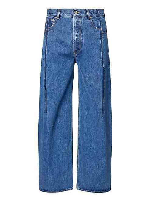 Vetements Cut Reconstructed Wide-leg Denim Jeans - Blue