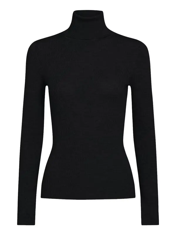 TWP Rib-knit Wool Turtleneck Sweater - Black