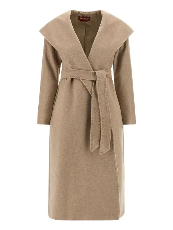 MAX MARA STUDIO Danton Cashmere Hooded Coat - Beige