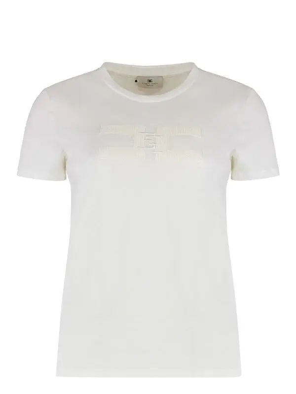 Elisabetta Franchi Cotton Crew-neck T-shirt - White