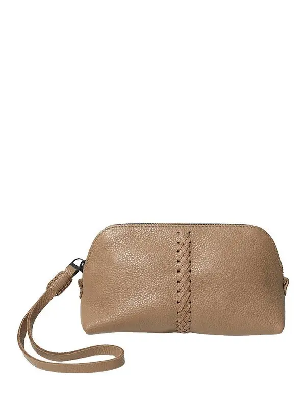 Callista Leather Wristlet Pouch - Camel
