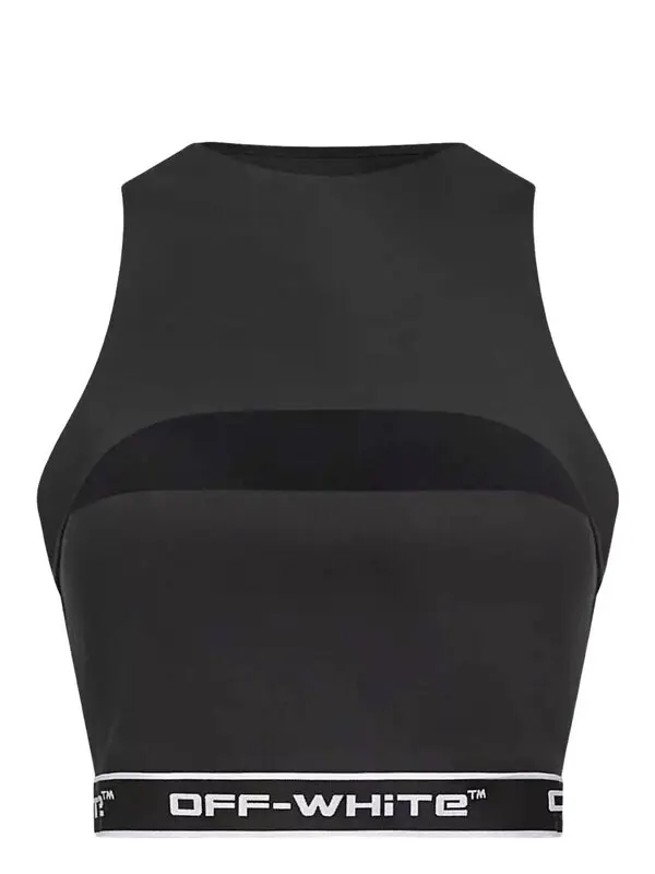 Off-White Arrow-motif Jacquard Crop Top - Black