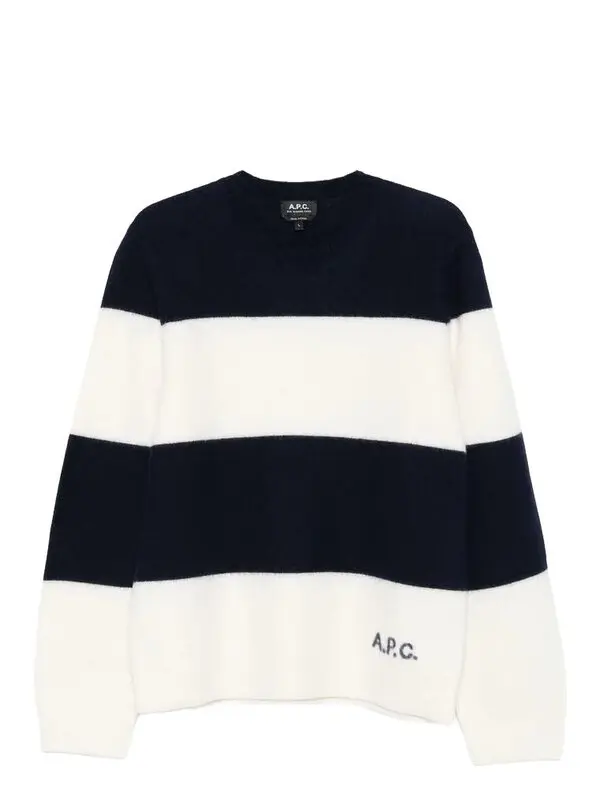 A.p.c. Striped Crew Neck Sweater - Multicolor