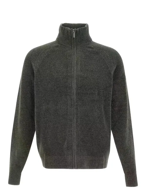 RRD Zip-front Ribbed-knit Cardigan - Grey
