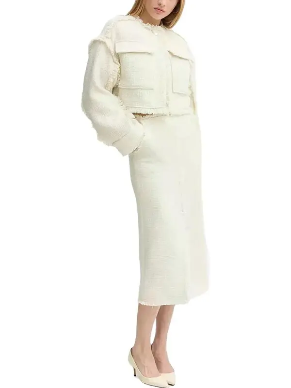 Day Birger Et Mikkelsen Frayed Tweed Cropped Jacket - Neutrals