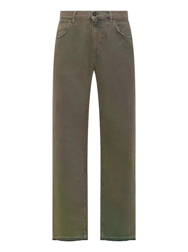 AMISH Frayed-hem Straight Leg Jeans - Blue