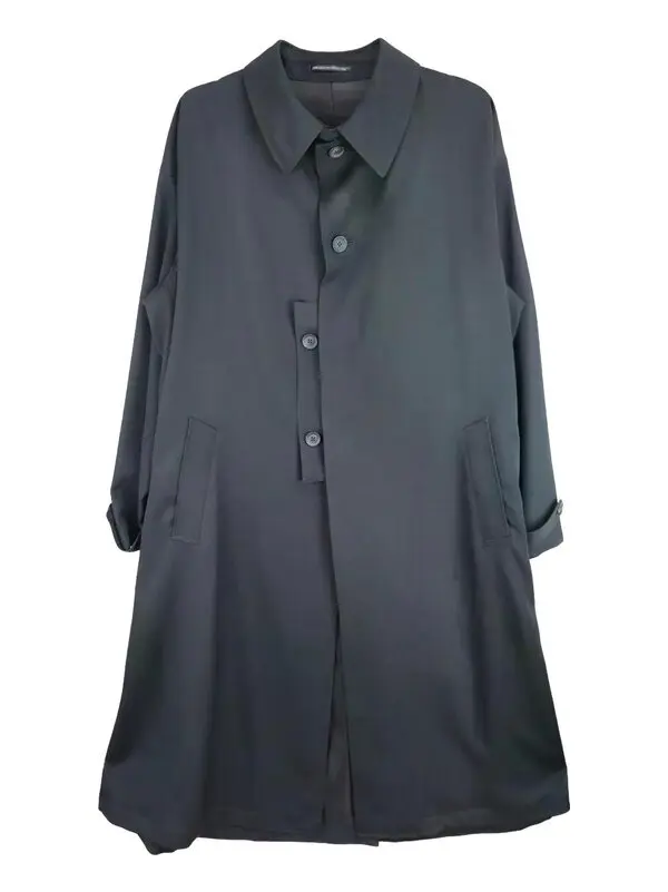 Yohji Yamamoto Button-fastening Point-collar Coat - Grey