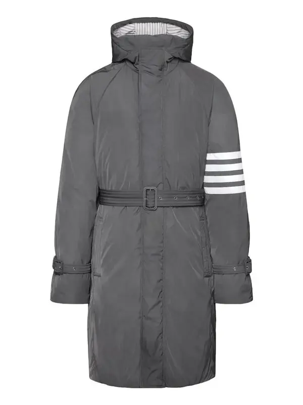 Thom Browne 4-bar Hooded Down Parka - Grey