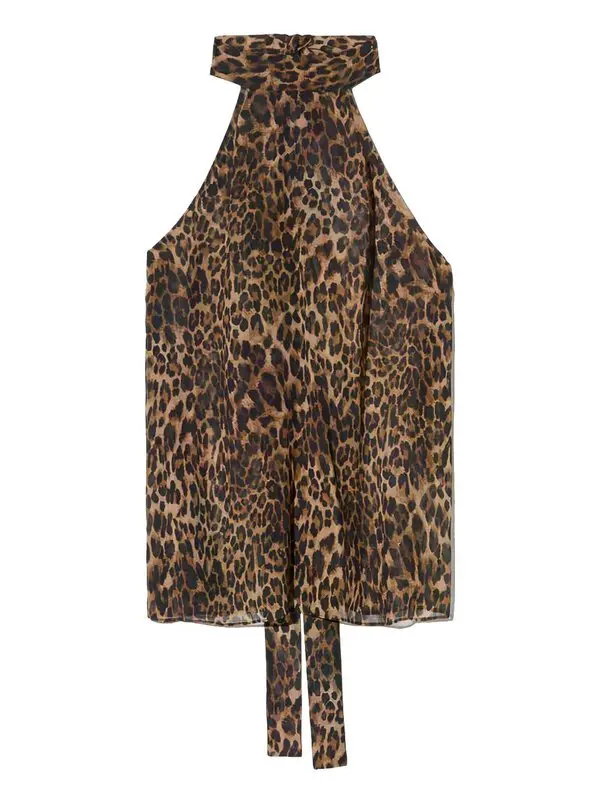 NILI LOTAN Halterneck Top - Brown