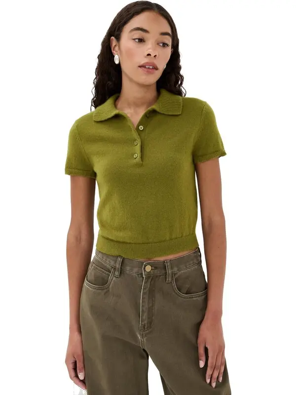 Simkhai Twila Cashmere Polo - Pear