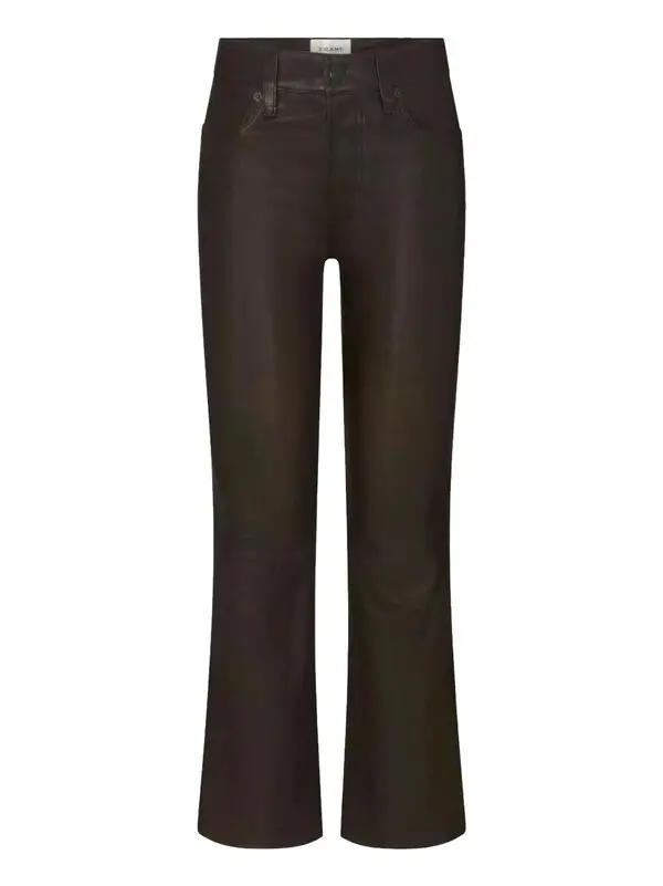 FRAME Leather Flared Trousers - Brown