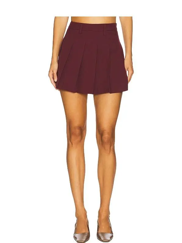 Steve Madden Margo Pleated Mini Skirt - Windsor Wine