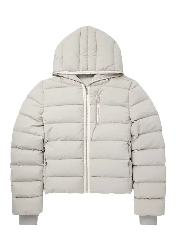 Rick Owens Quilted Shell Hooded Down Jacket - Gray
