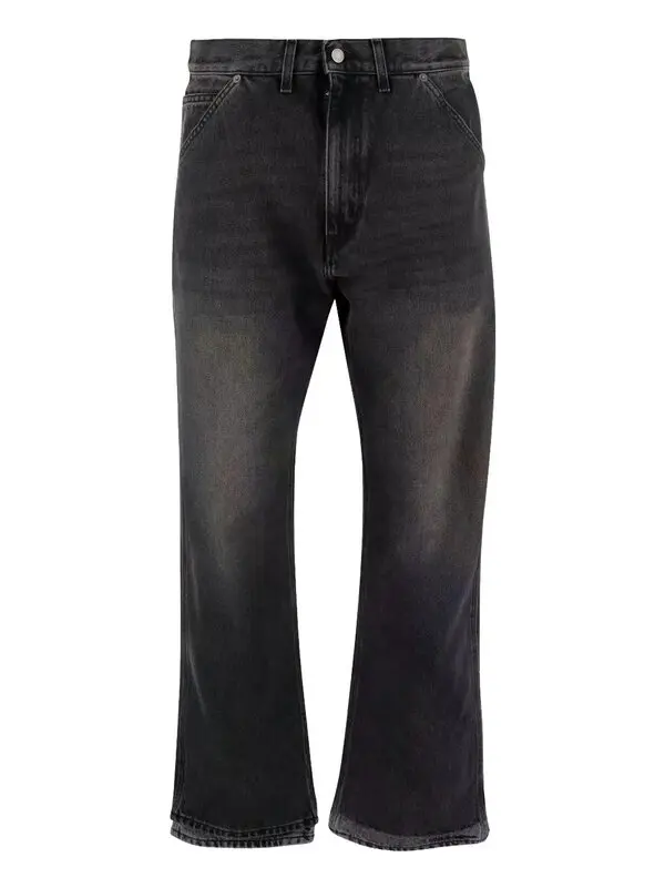 HAIKURE Patch-pocket Straight Leg Trousers - Black