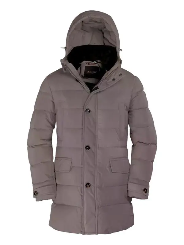 MOORER Saturno Padded Hooded Coat - Brown