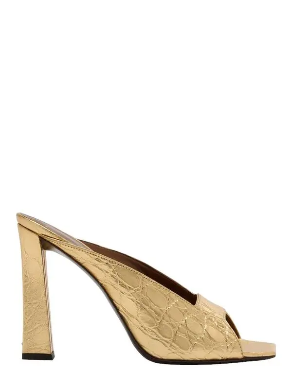GIUSEPPE ZANOTTI Mya 105 Crocodile-print Mules - Gold