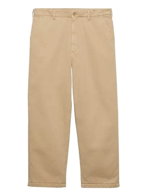 Prada Cotton Gabardine Flat-front Pants - Corda