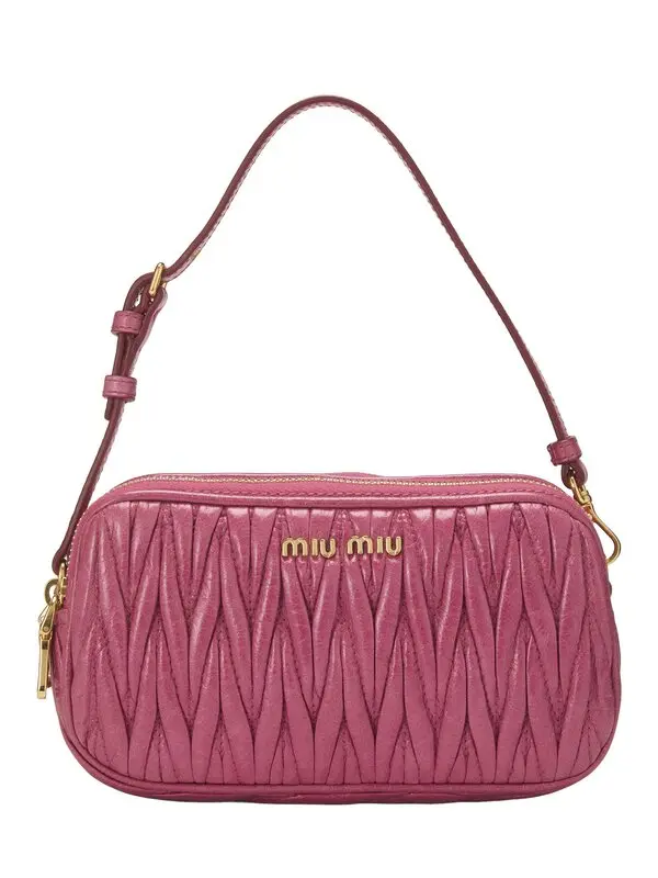 Miu Miu Nappa Double Zip Mini Handbag - Pink
