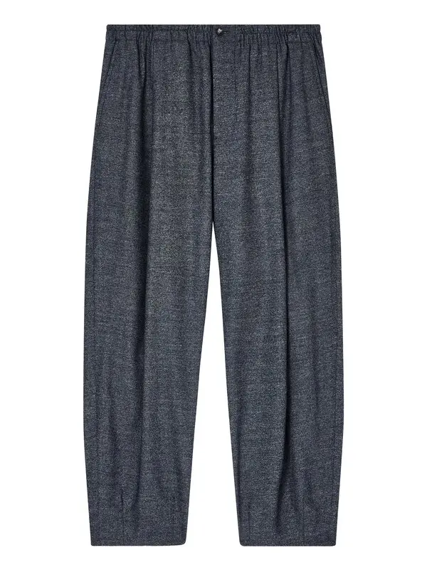 Giorgio Armani Single-pleat Denim-effect Virgin Wool Trousers - Black