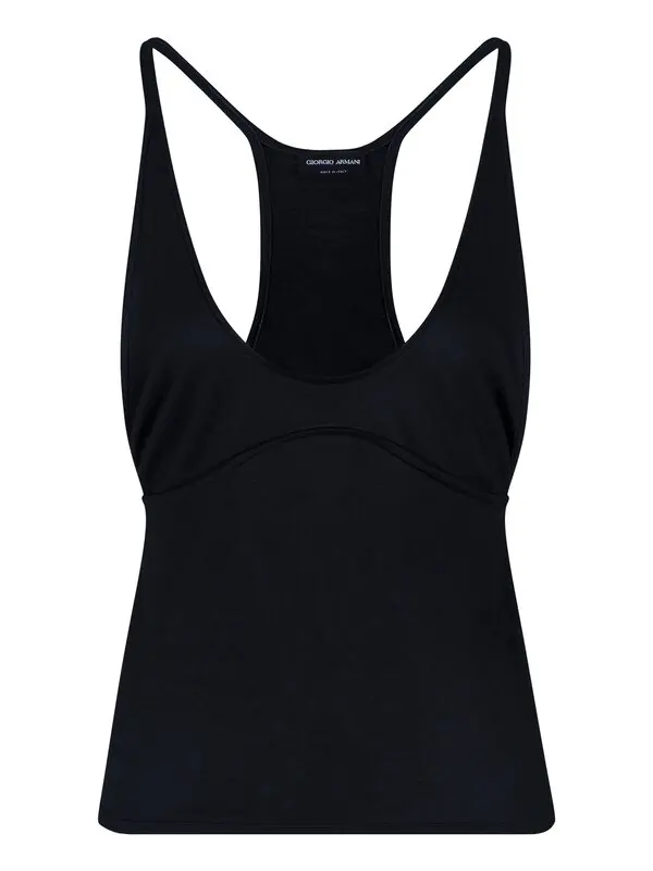 Giorgio Armani Viscose Jersey Top - Black