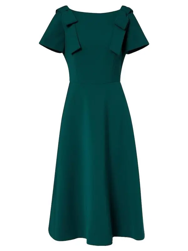 Carolina Herrera Bow-detail Crêpe Midi Dress - Green