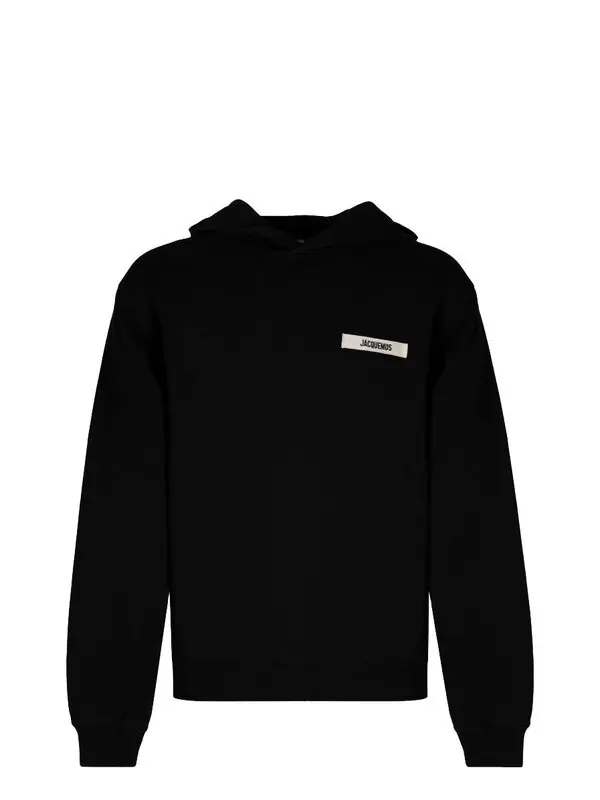 Jacquemus Gros Grain Cotton Hoodie - Black
