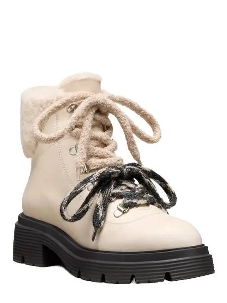 STUART WEITZMAN Hudson Lite Shearling-lined Bootie - Linen/natural