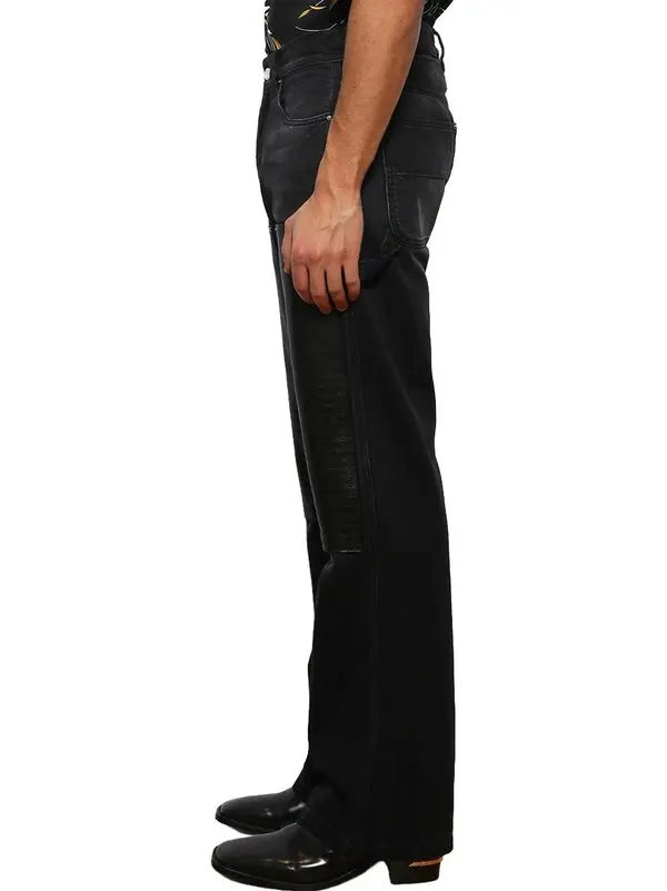 Amiri Embossed Croc Carpenter Jeans - Black