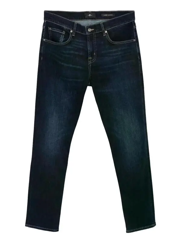 7 For All Mankind Mid-rise Skinny Jeans - Blue