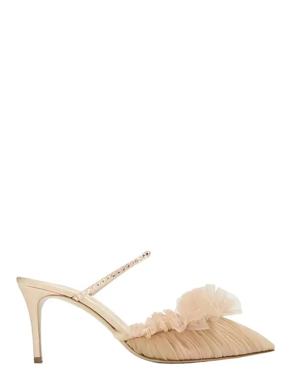 ANDREA WAZEN 75mm Franca Glitz Mules - Neutrals