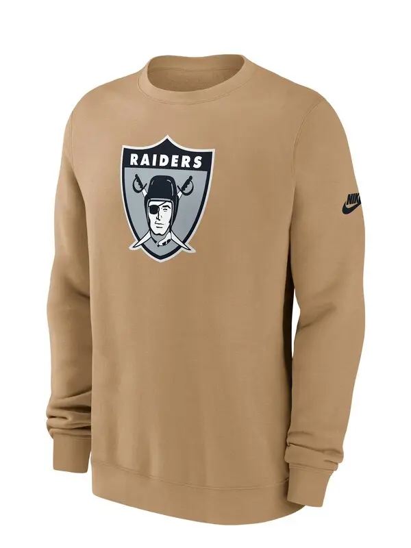 Nike Las Vegas Raiders Swing Pass Rewind Club Nfl Pullover Crew - Brown