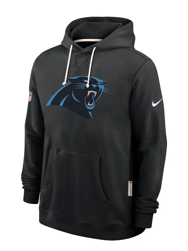 Nike Carolina Panthers Initial Home Sideline Dri-fit Nfl Pullover Hoodie - Black