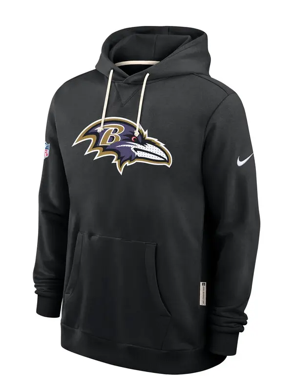Nike Baltimore Ravens Initial Home Sideline Dri-fit Nfl Pullover Hoodie - Black