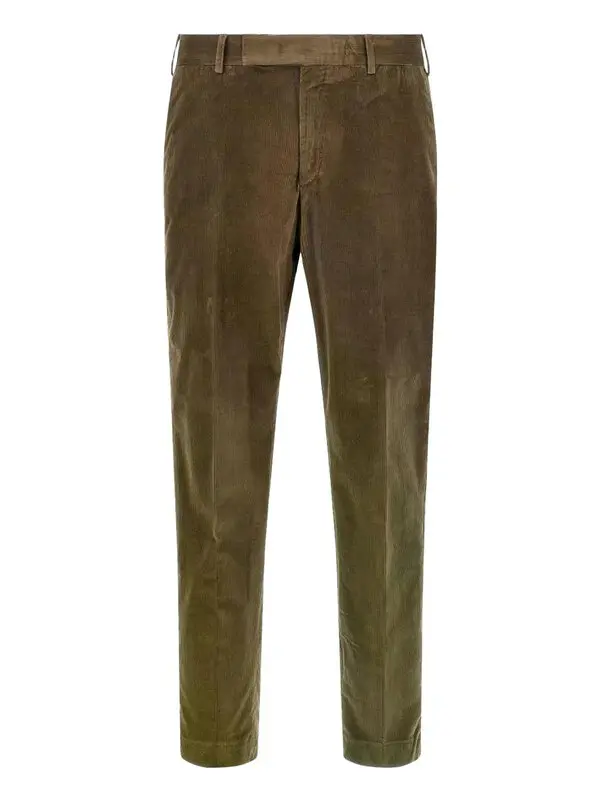 PT TORINO Elastic-waistband Corduroy Trousers - Green