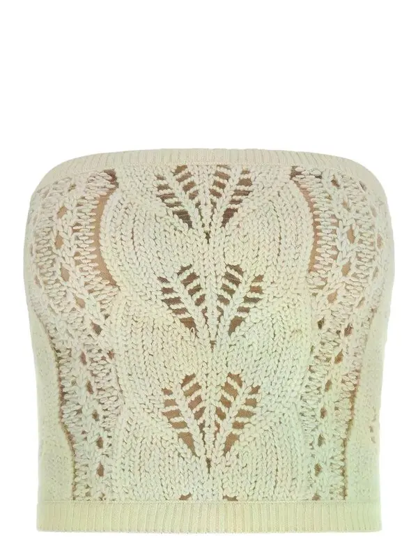 Ermanno Scervino Cable-knit Strapless Top - Neutrals