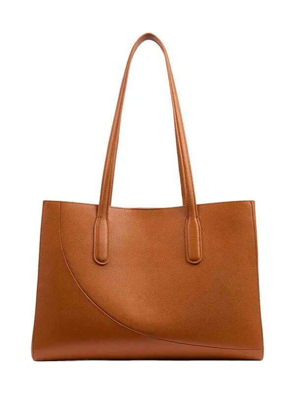 LK BENNETT Leather Tote With Interior Compartments - Tan