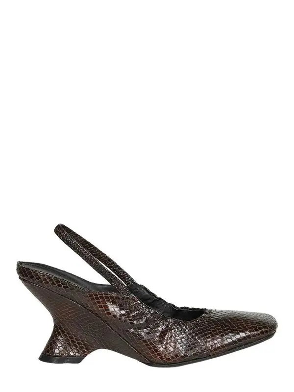 Dries Van Noten Embossed Slingbacks - Brown