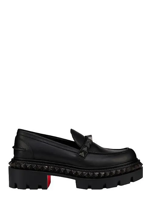 CHRISTIAN LOUBOUTIN St Roch Pyraclou Flat Loafers - Black/lin Black